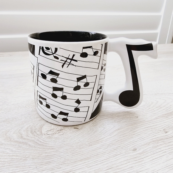 Kitchen | Ceramic Musical Notes Black White 12oz Mug Great Addon For ...